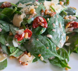 Spinach Salad with Preserved Sour Cherries