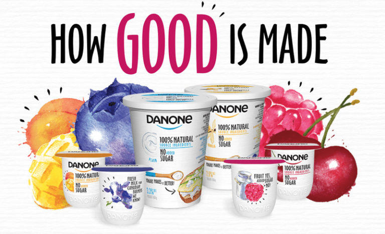 Danone Yogurt: Fruit Filled and Natural and No Added Sugar!